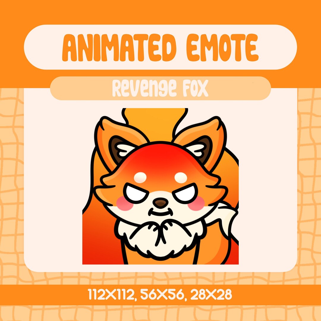 Kawaii Revenge Orange Fox Animated Emote for Twitch and Discord, Cute ...