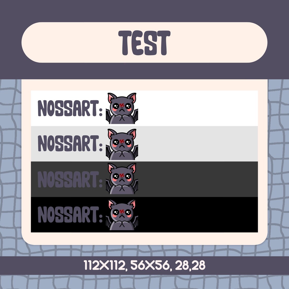 Kawaii Uwu Bat Animated Emote, Twitch Discord Streamer (digital ...