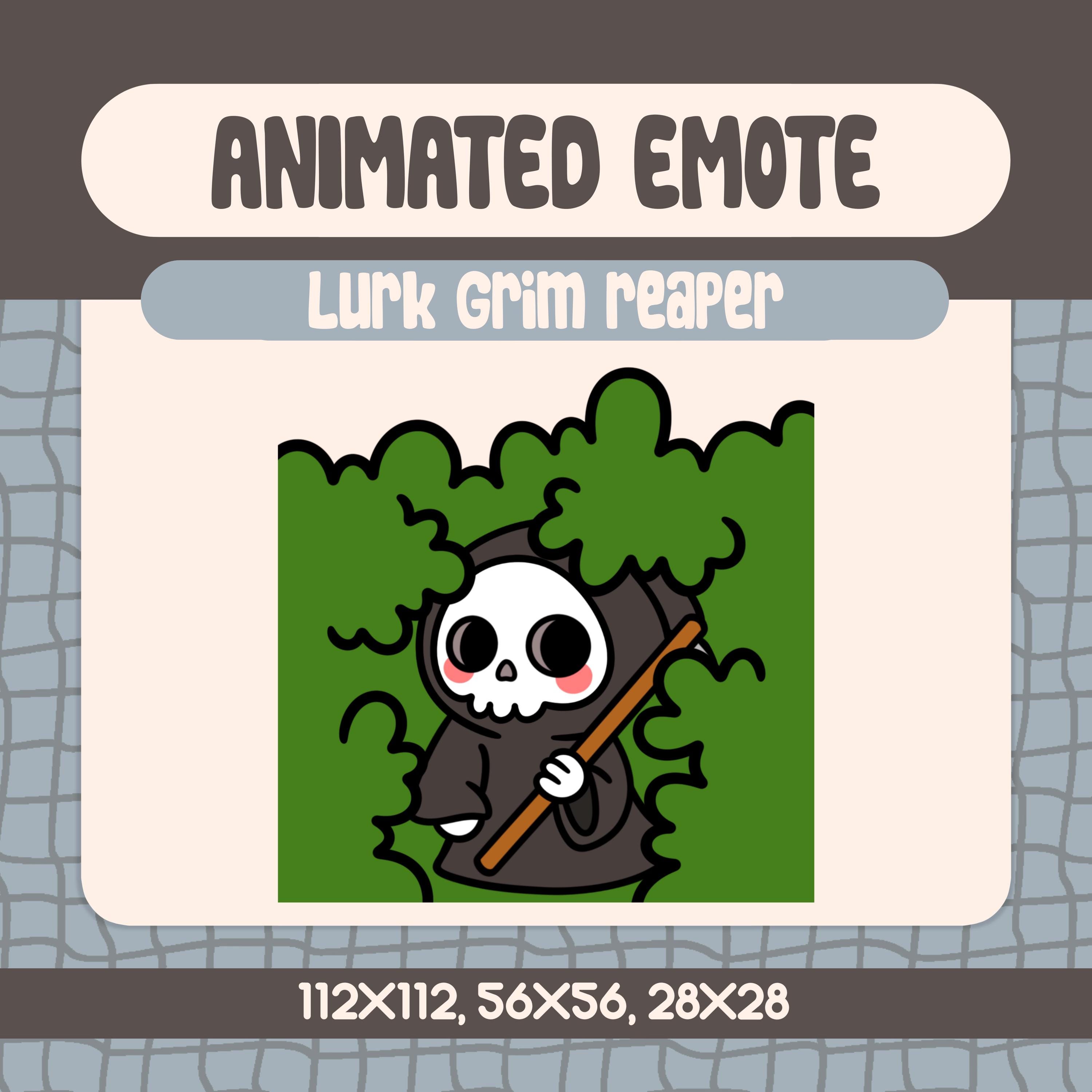 Kawaii Lurk Grim Reaper Animated Emote, Halloween Spooky Stream ...