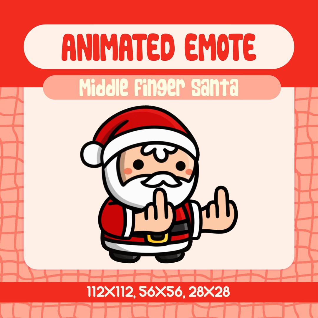 Kawaii Middle Finger Santa Animated Emote, Twitch, Discord (digital ...