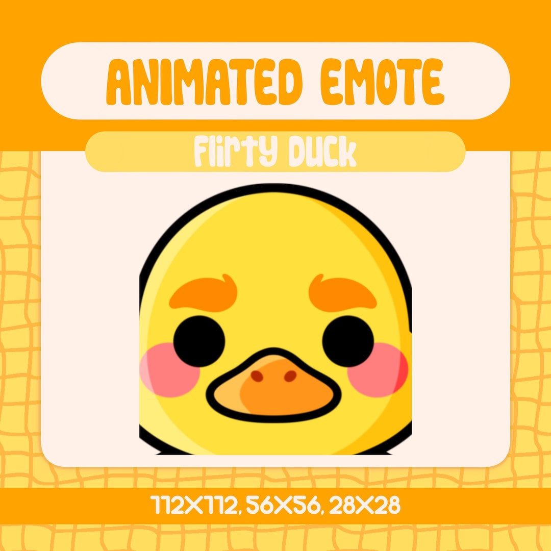 Kawaii Flirty Duck Animated Emote for Twitch and Discord, Blushing ...