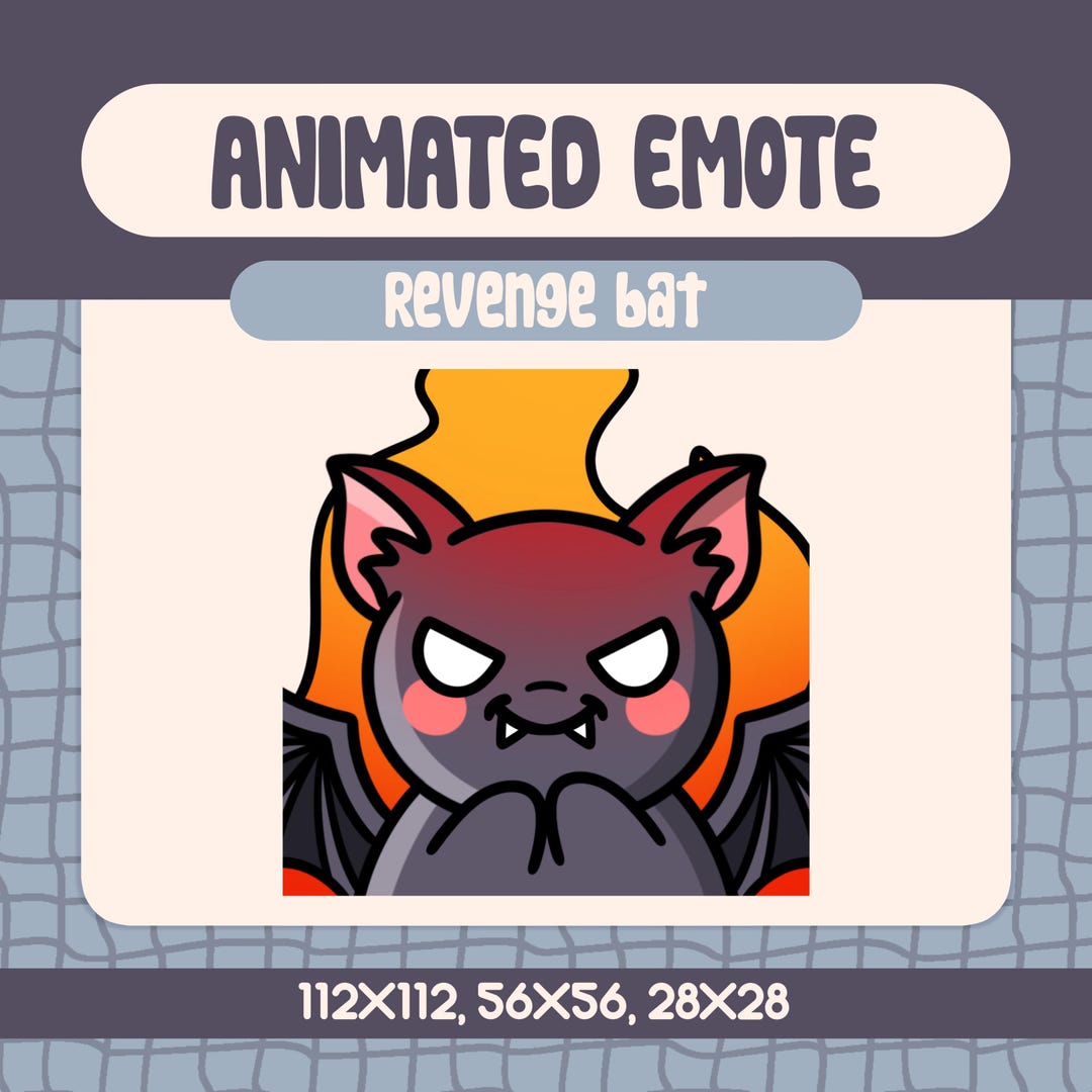 Kawaii Revenge Bat Animated Emote, Spooky Halloween (digital Download ...