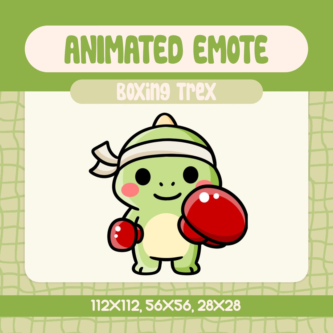 Kawaii Boxing T-rex Animated Emote for Twitch and Discord, Cute ...