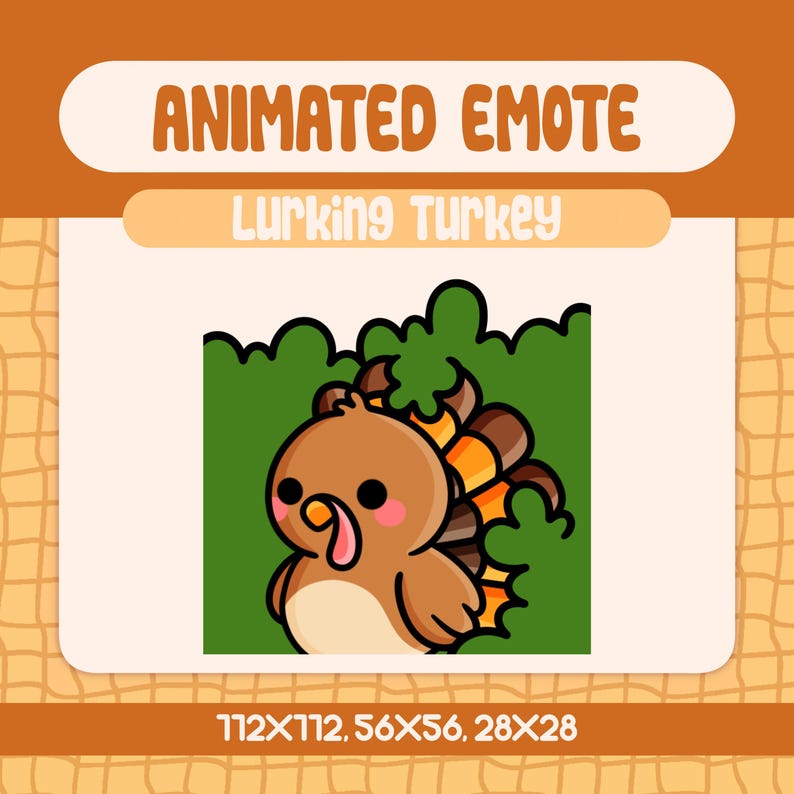 Kawaii Lurking Turkey Animated Emote for Twitch and Discord, Funny ...