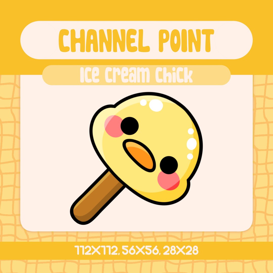 Kawaii Chick Ice Cream Emote, Twitch Discord Reward (digital Download ...