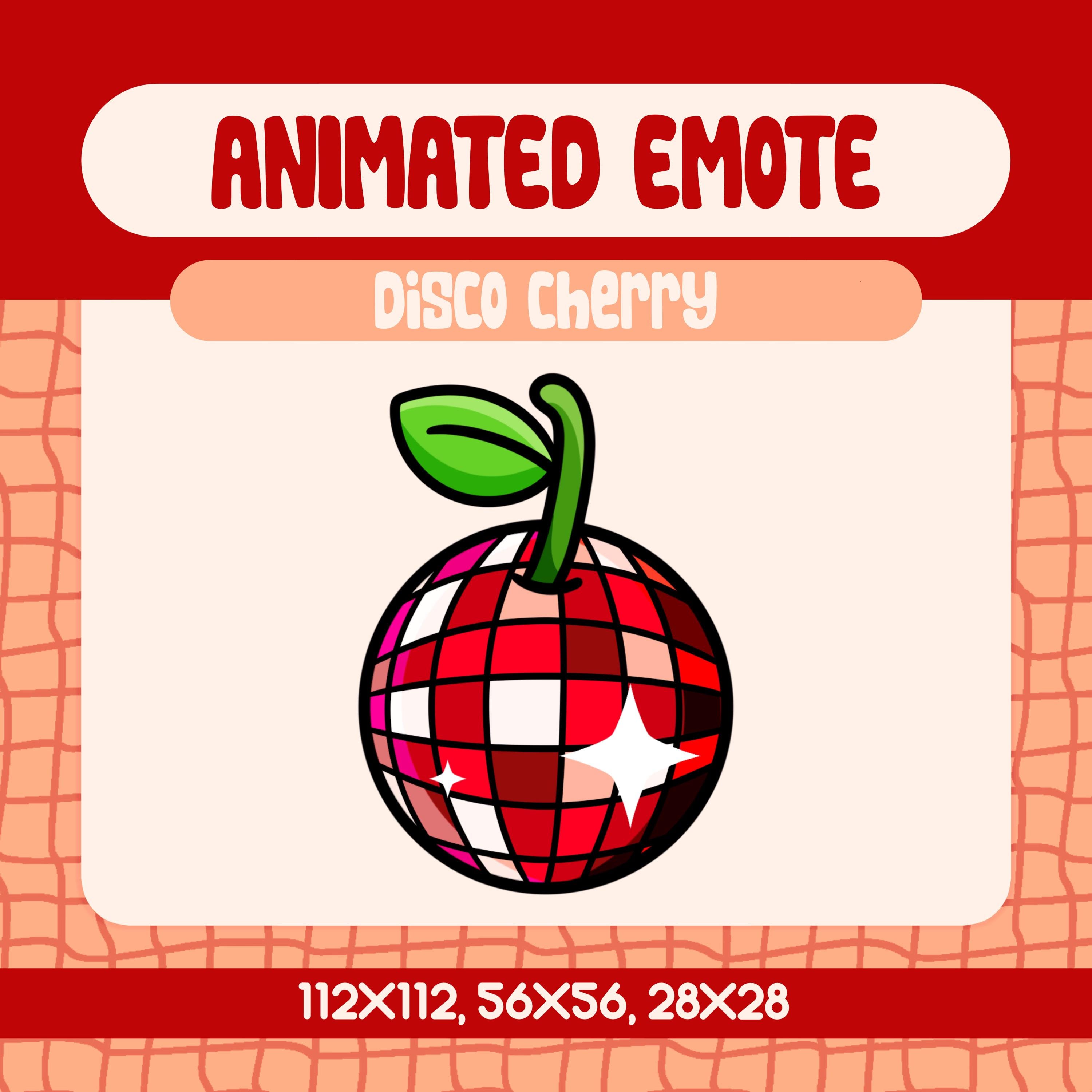 Kawaii Disco Cherry Animated Emote for Twitch, Discord (digital ...