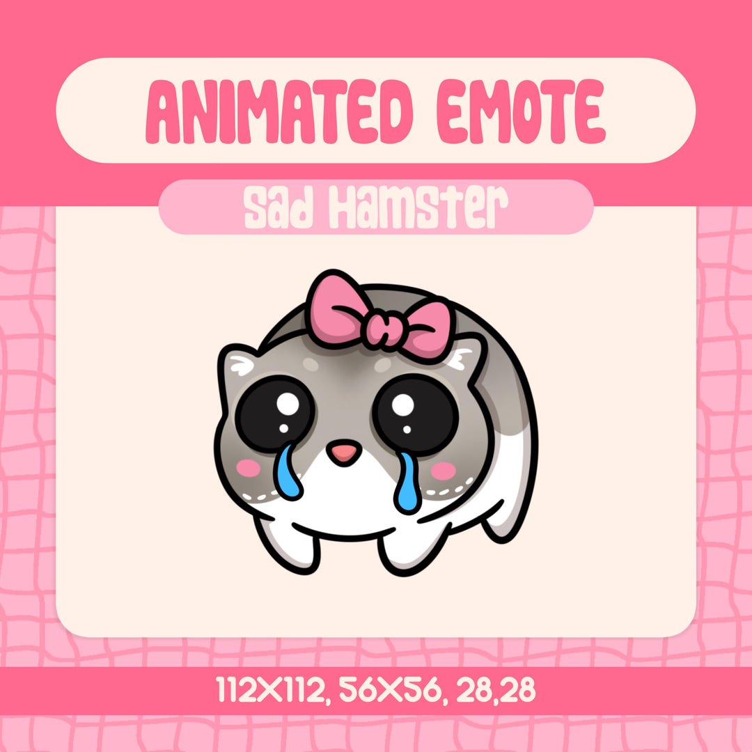 Sad Meme Hamster Animated Emote for Twitch, Discord, Cute Crying ...