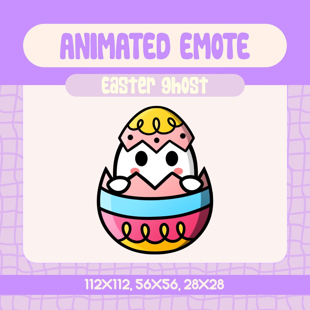 Easter Ghost Animated Emote for Twitch and Discord, Kawaii Ghost ...