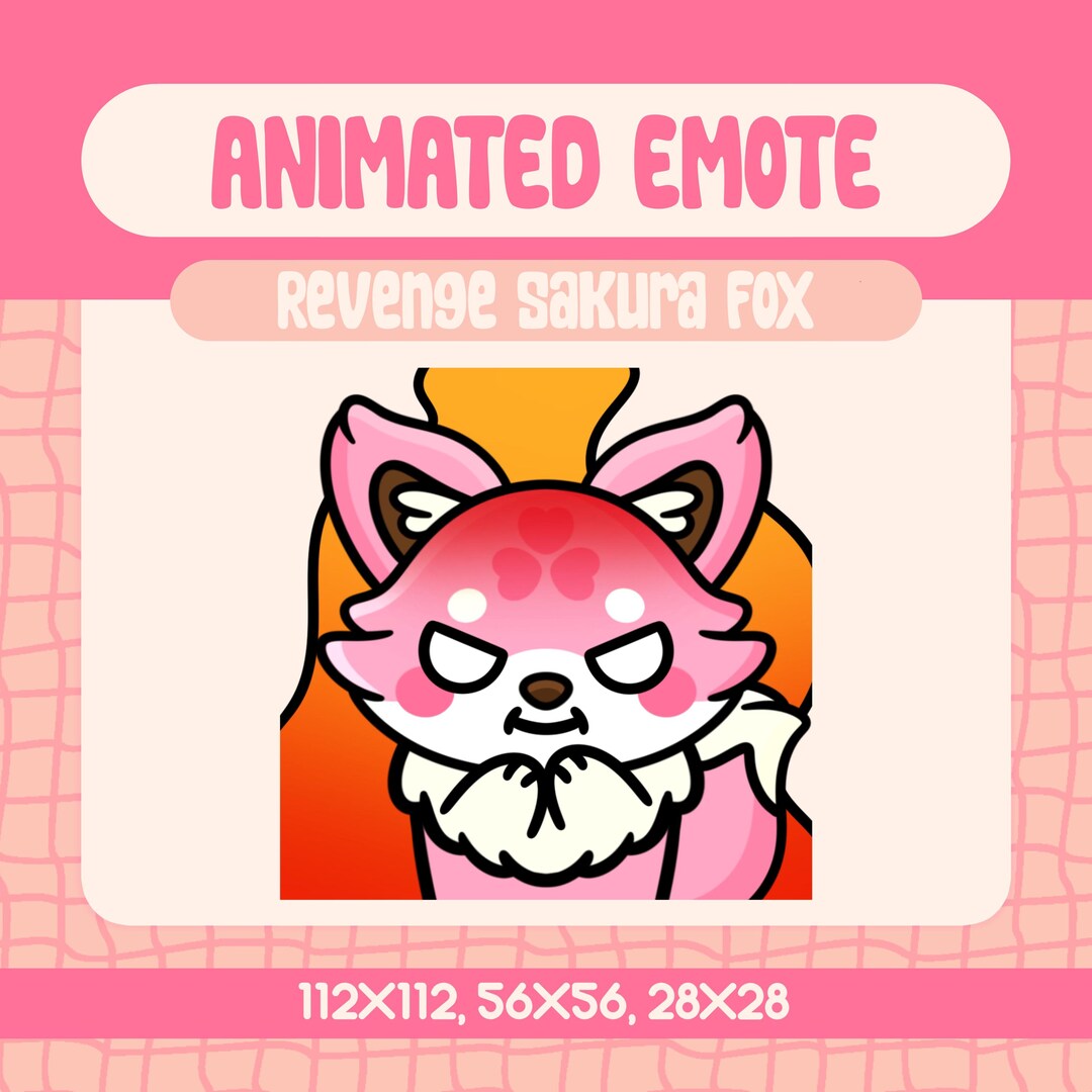 Kawaii Revenge Sakura Fox Animated Emote for Twitch Discord (digital ...