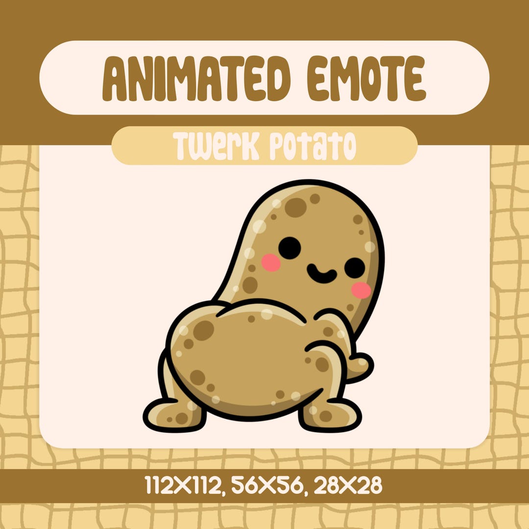 Funny Kawaii Twerking Potato Animated Emote for Twitch, Cute Twerk ...