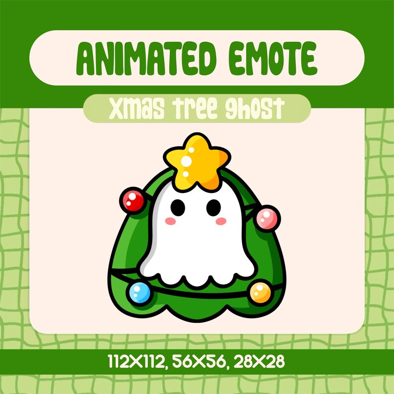 Xmas Tree Ghost Twitch Emote | Animated Halloween Christmas (digital ...
