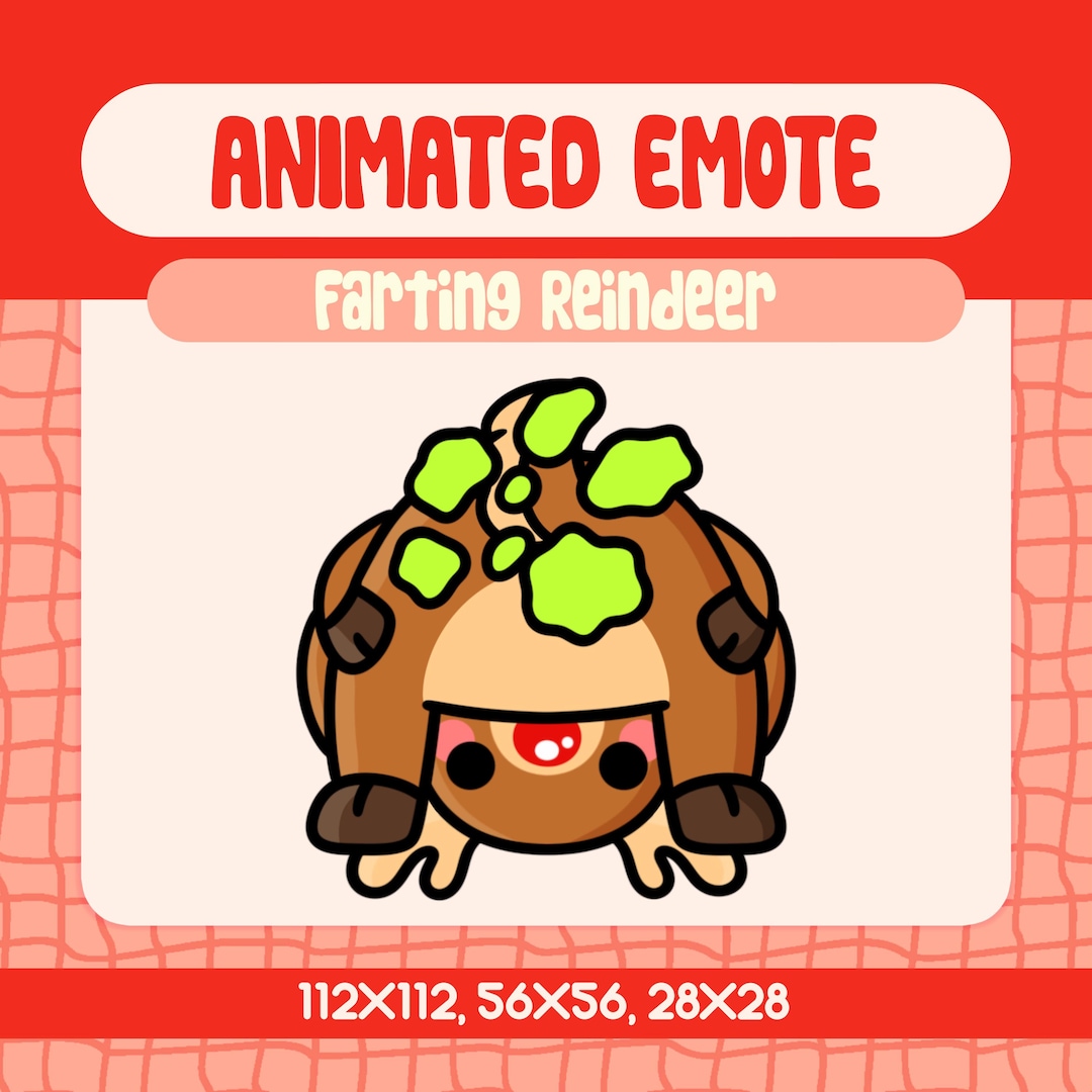 Kawaii Farting Reindeer Animated Emote for Twitch and Discord, Funny ...