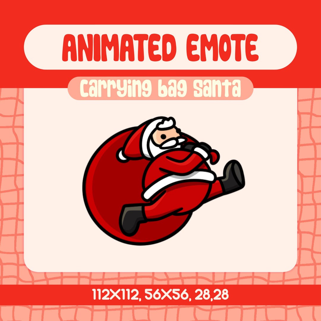 Emote de bolsa de Papá Noel animado para Twitch, emote de Papá Noel ...
