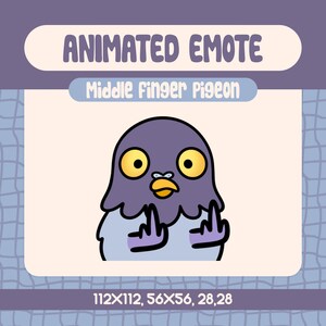 Animated Middle Finger Pigeon Emote for Streamers, Funny Kawaii Pigeon ...