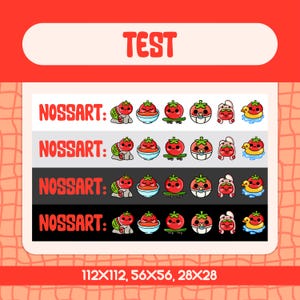 6 Kawaii Tomato Emotes Pack for Twitch and Discord, Cute Veggie Emote ...