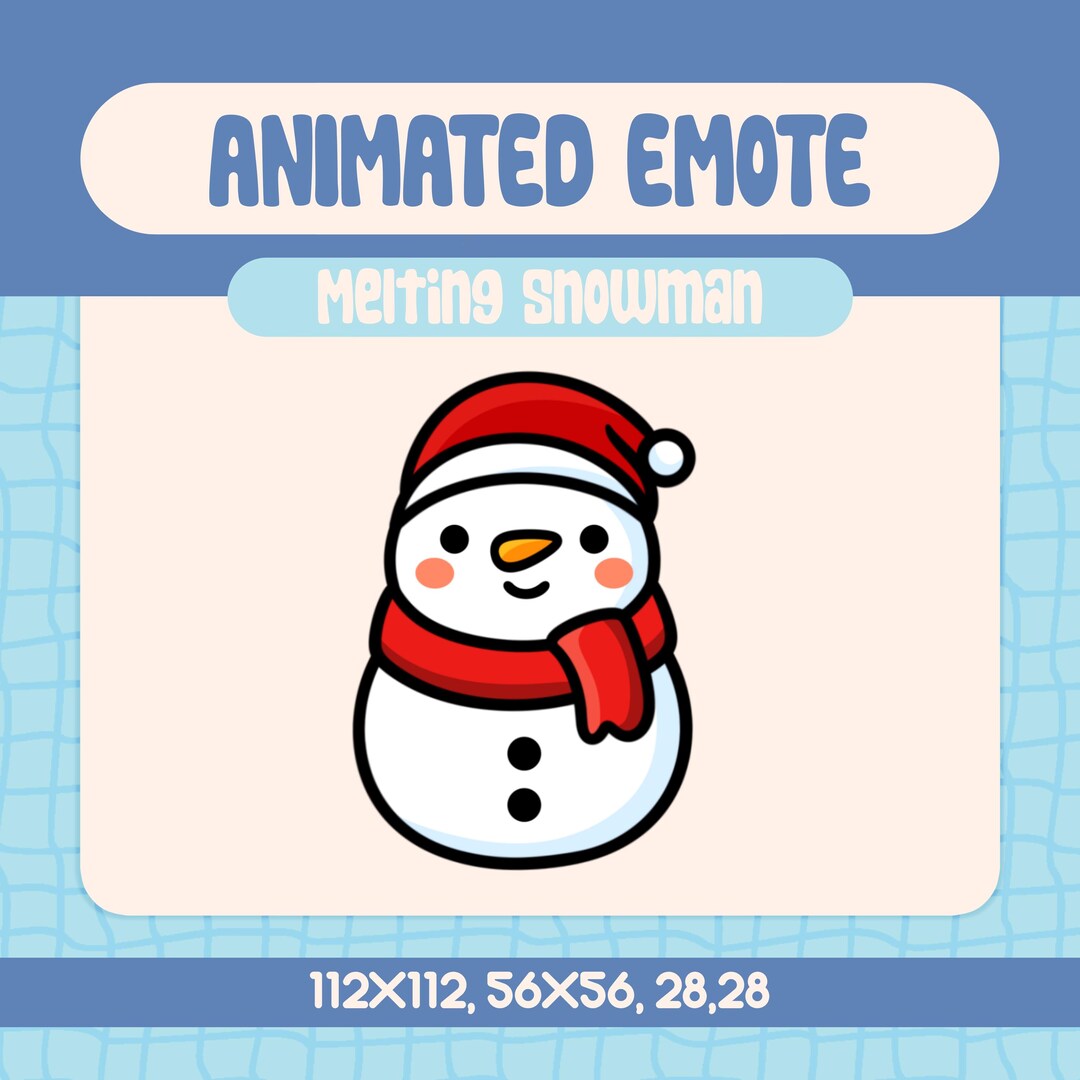 Kawaii Melting Snowman Animated Emote for Twitch, Cute Christmas and ...