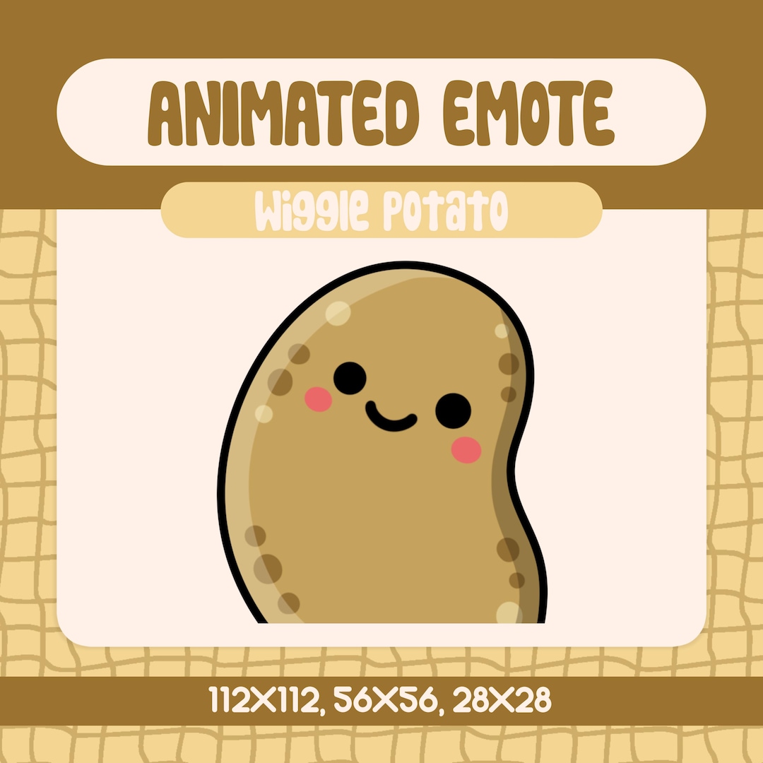 Kawaii Wiggle Potato Animated Emote for Twitch and Discord, Cute Spud ...
