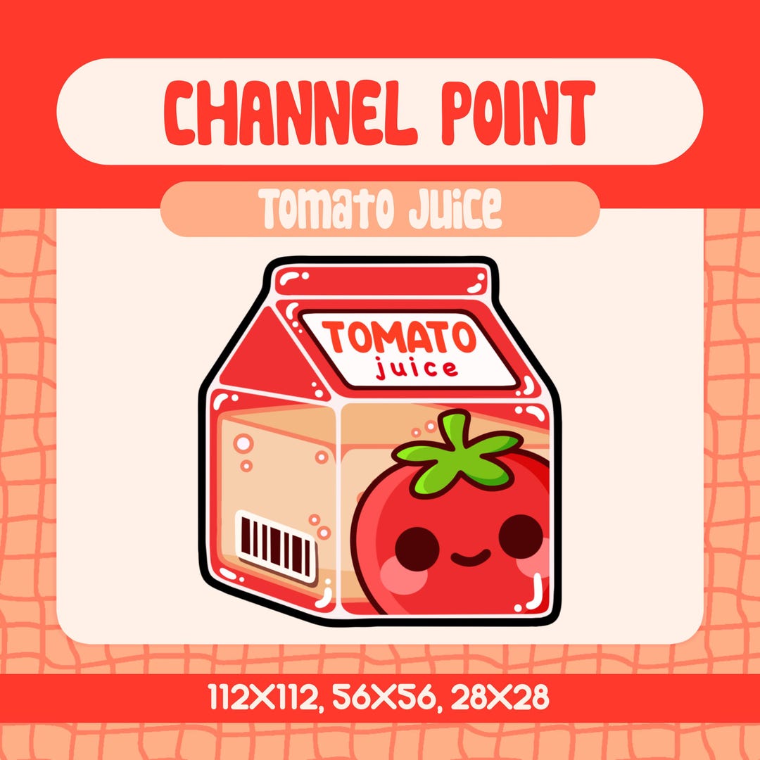 Kawaii Tomato Juice Channel Point for Twitch Streamers, Cute Fruit ...