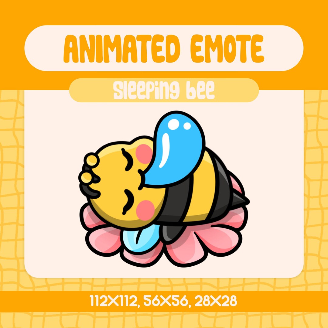 Kawaii Sleeping Bee Animated Emote for Twitch and Discord, Cozy Emote ...