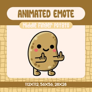 Funny Middle Finger Potato Animated Emote, Twitch Discord (digital ...
