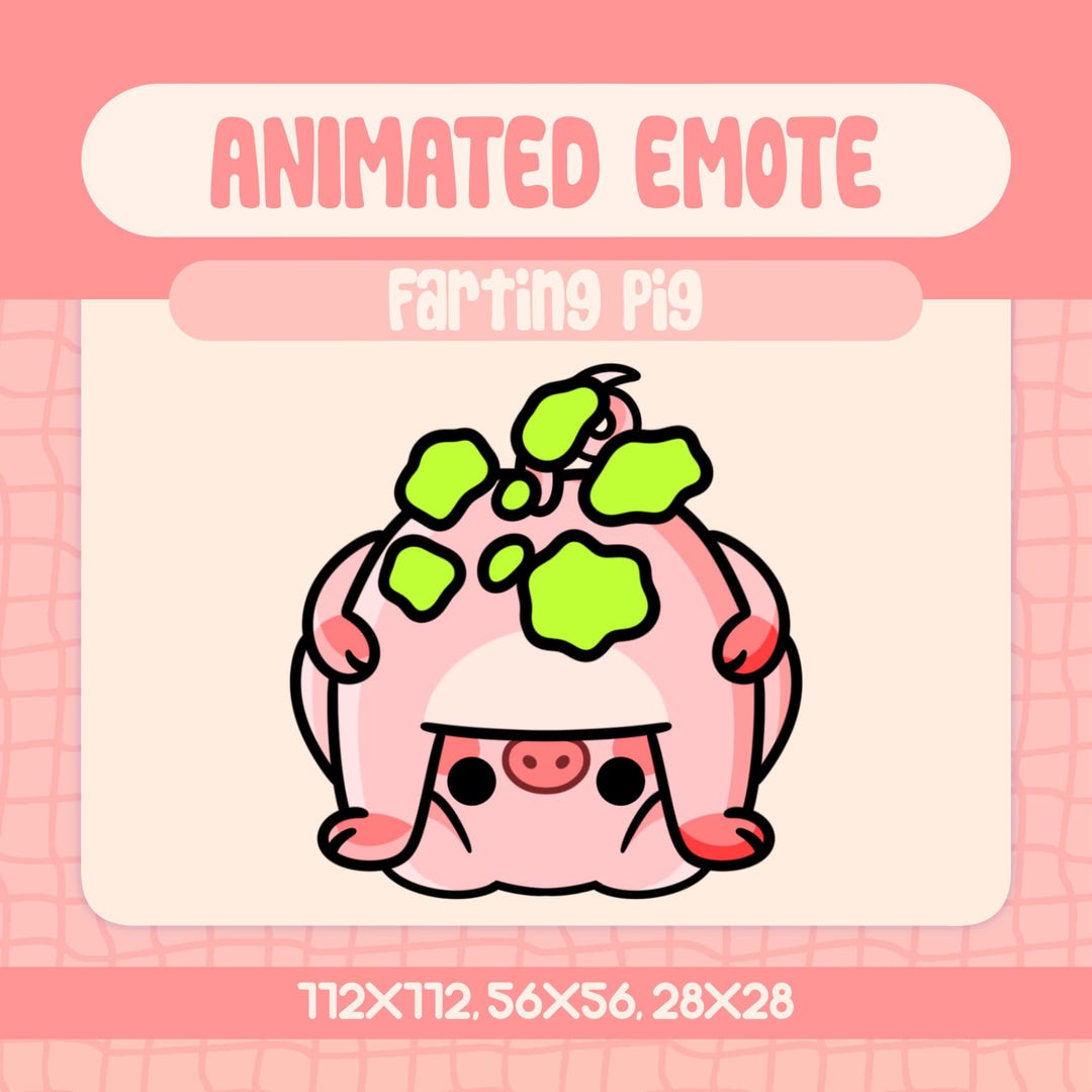 Kawaii Farting Pig Animated Emote for Twitch/discord (digital Download ...