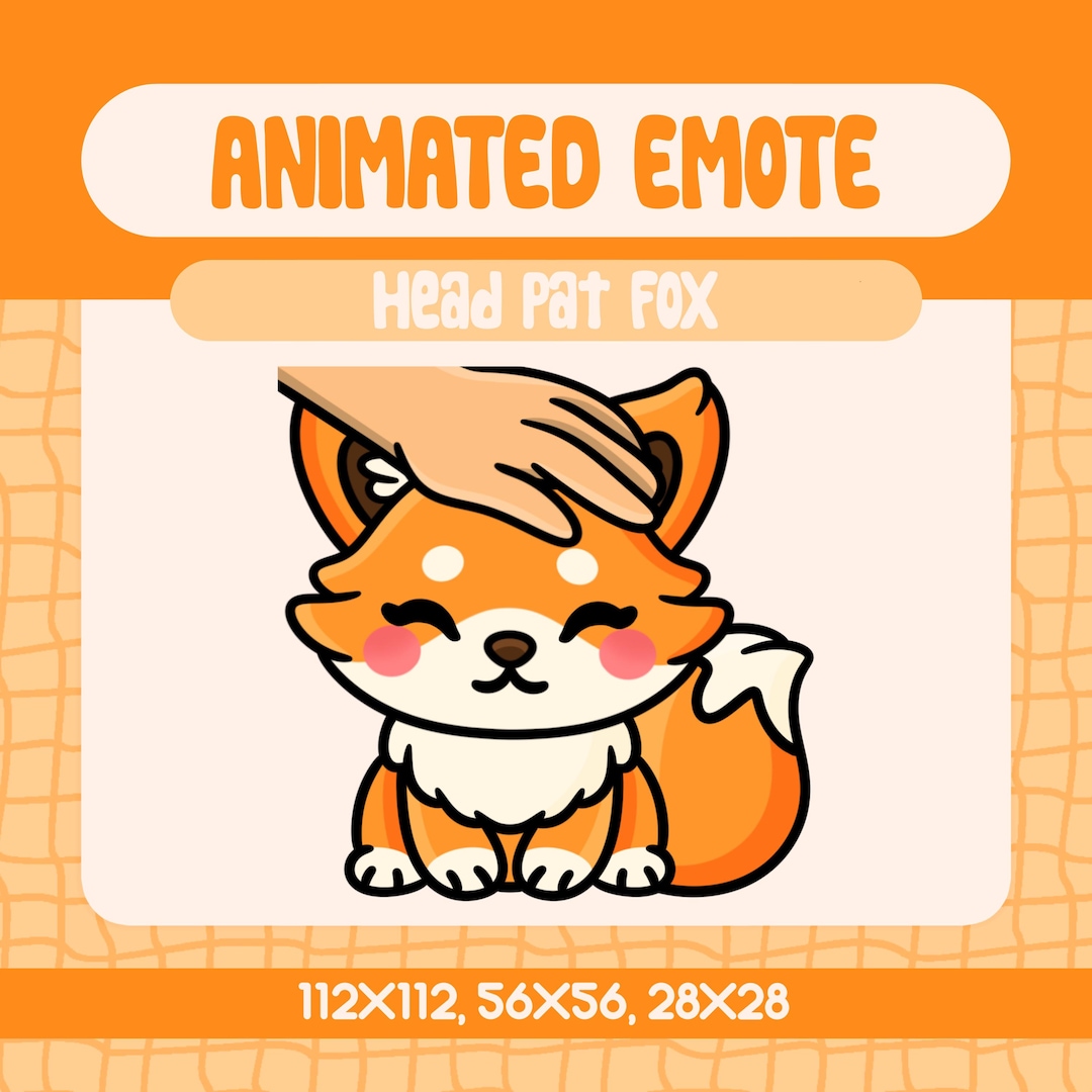 Kawaii Head Pat Orange Fox Animated Emote (digital Download) - Etsy