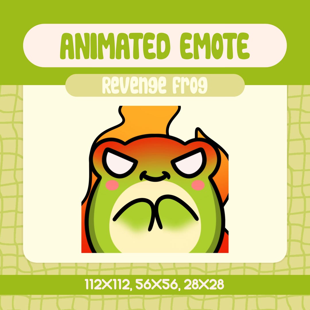 Kawaii Revenge Frog Animated Emote for Twitch and Discord, Funny Angry ...