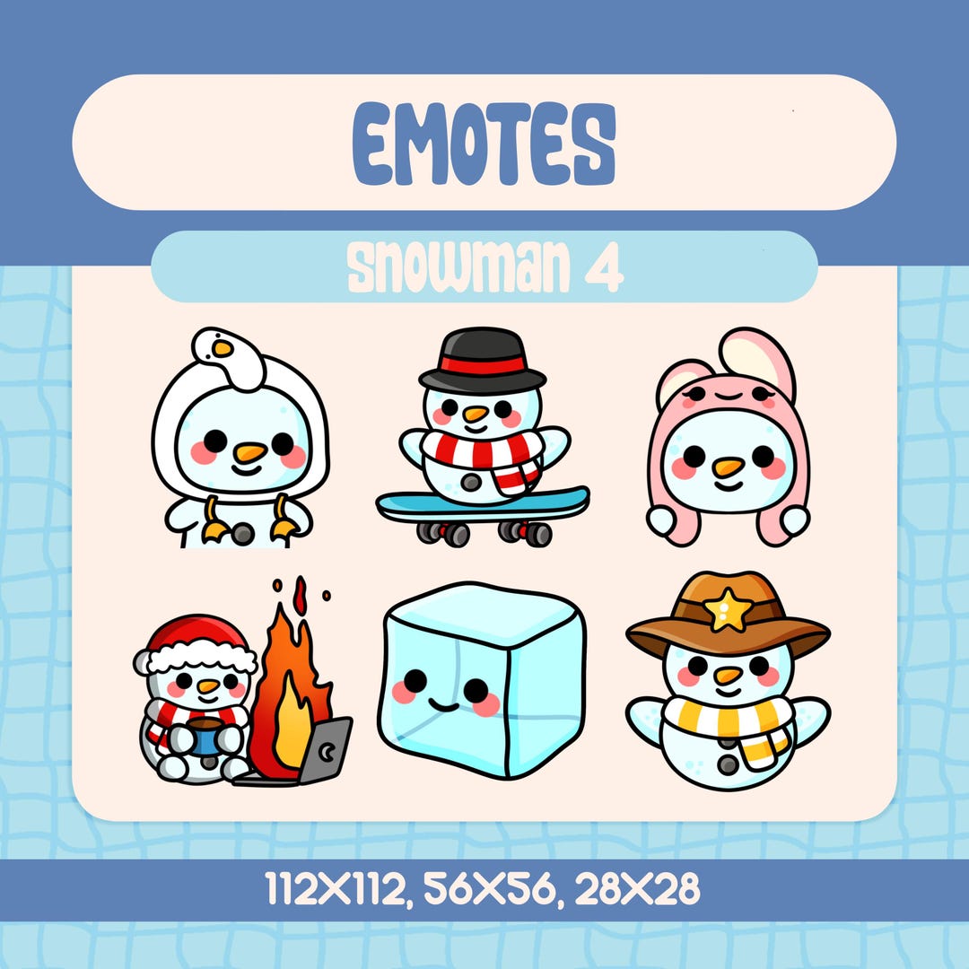 Kawaii Winter Snowman Emotes for Twitch, Discord (digital Download) - Etsy