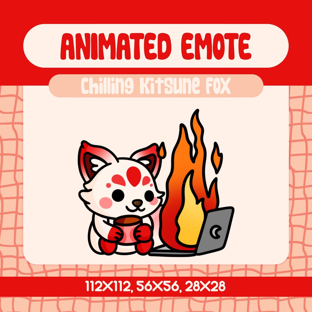 Chilling Kitsune Fox Animated Emote, Calm Reaction (digital Download ...