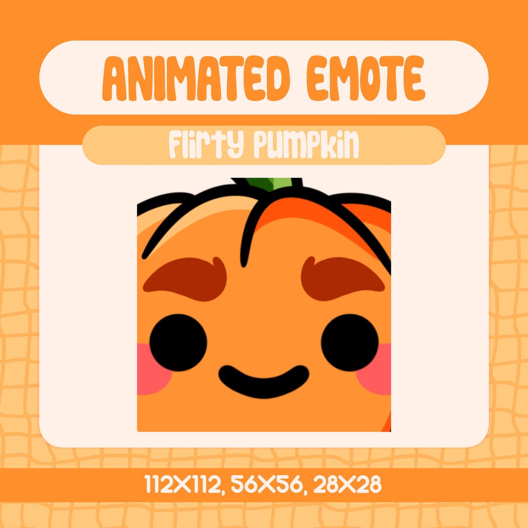 Kawaii Pumpkin Animated Emote for Twitch, Discord (digital Download) - Etsy