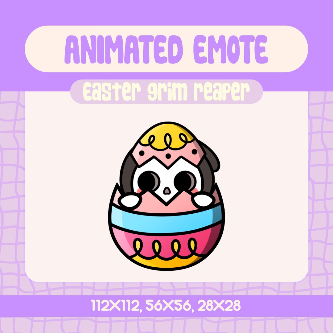 Easter Grim Reaper Animated Emote for Twitch and Discord, Cute Skeleton ...