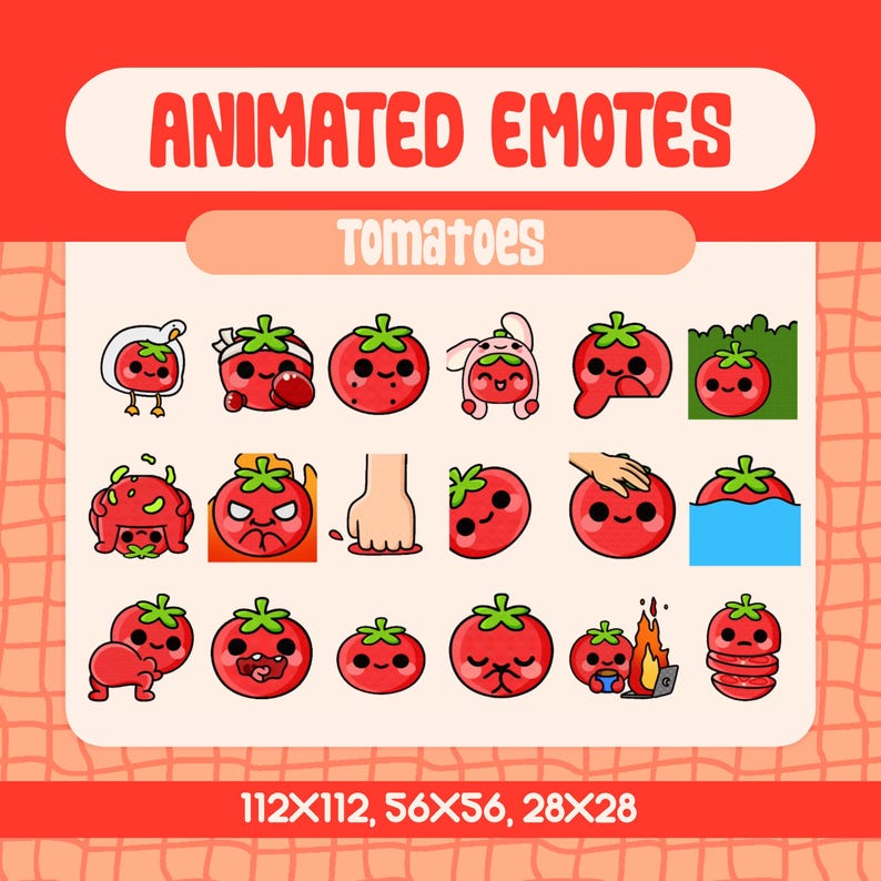 Kawaii Tomato Animated Emotes for Twitch/discord (digital Download) - Etsy