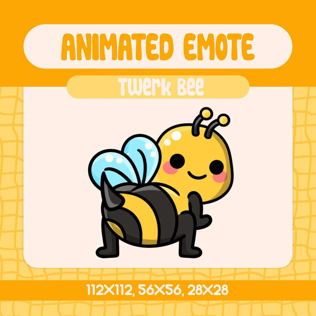 Kawaii Twerking Bee Animated Emote for Twitch and Discord, Funny Bee ...