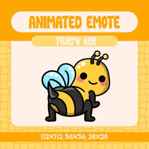 Kawaii Twerking Bee Animated Emote for Twitch and Discord, Funny Bee Emote for Fun and Playful ...