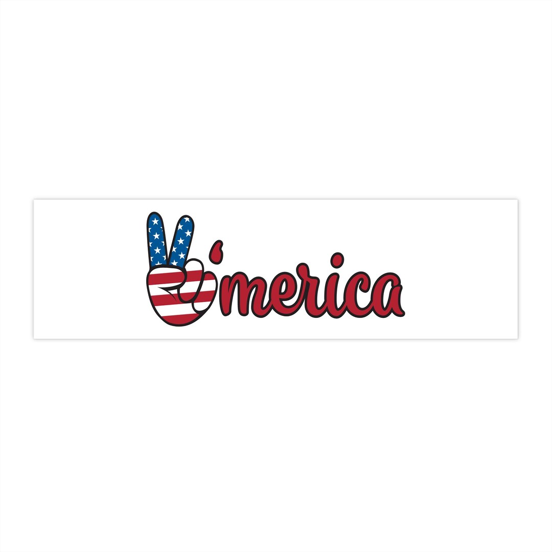 American Peace Sign Merica Bumper Sticker | Patriotic Flag Decal - Etsy
