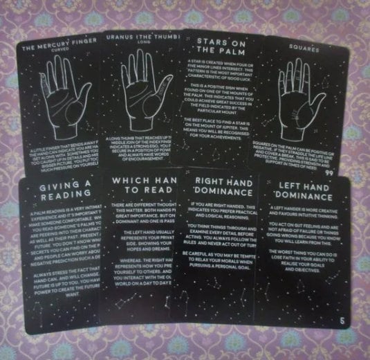 Palm Reading Cards OOP Learn Palmistry 100 Card Deck - Etsy