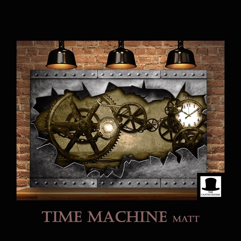 Time Machine - Large Industrial Canvas Art Print, Original Steampunk ...