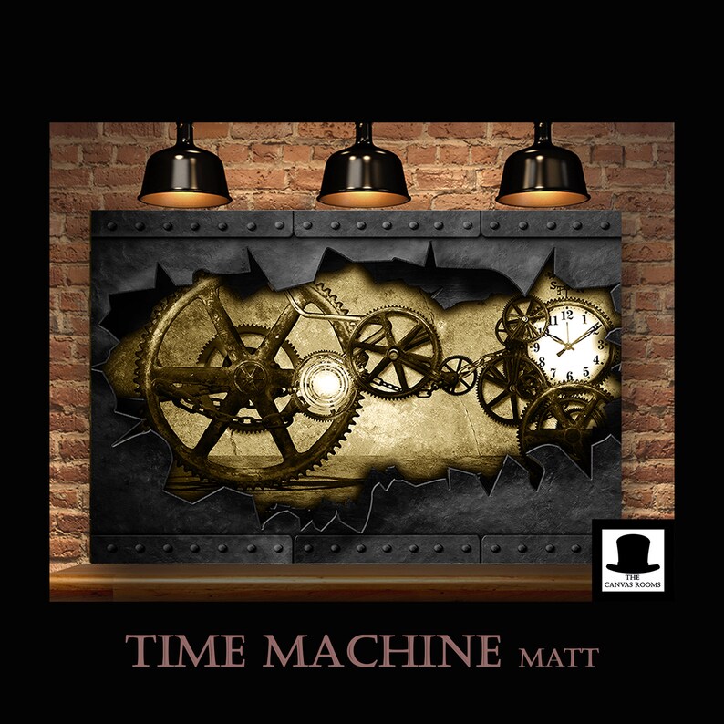 Time Machine - Large Industrial Canvas Art Print, Original Steampunk ...