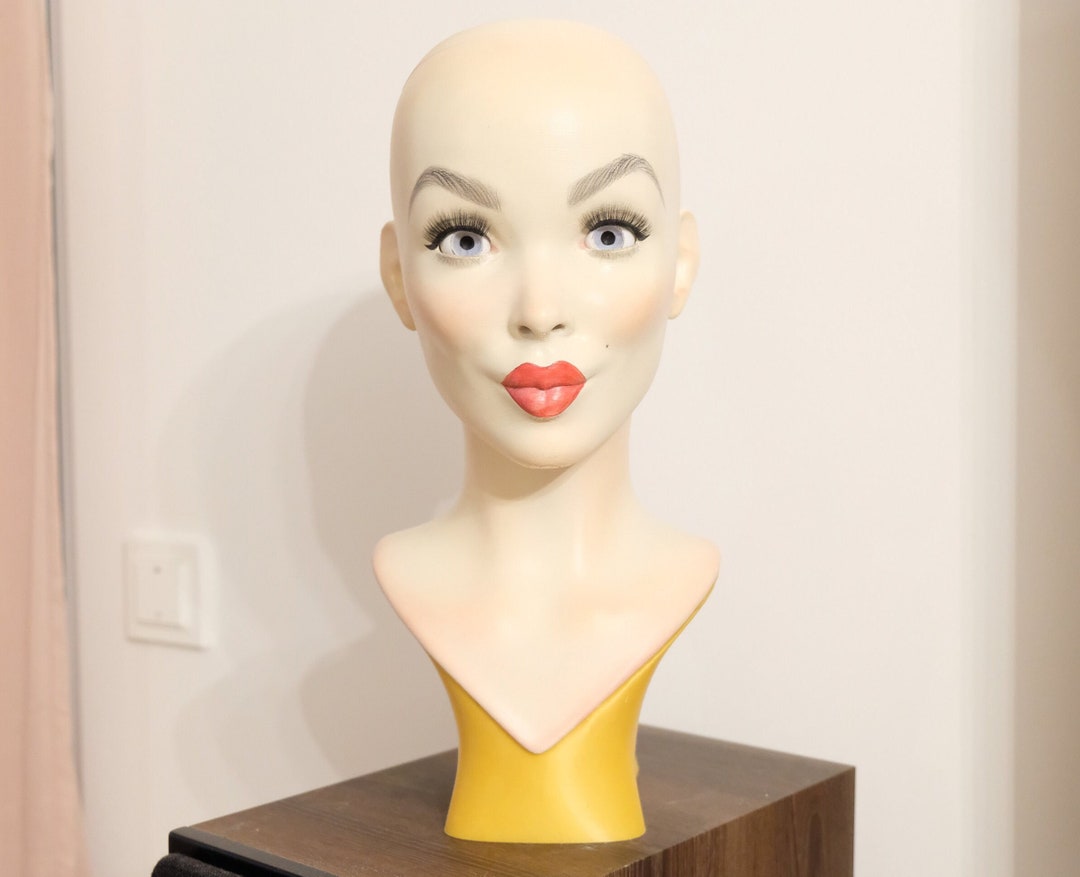 Mannequin Hat Head Fashion Bust Own Design PLA 3D Home Decoration Pin ...