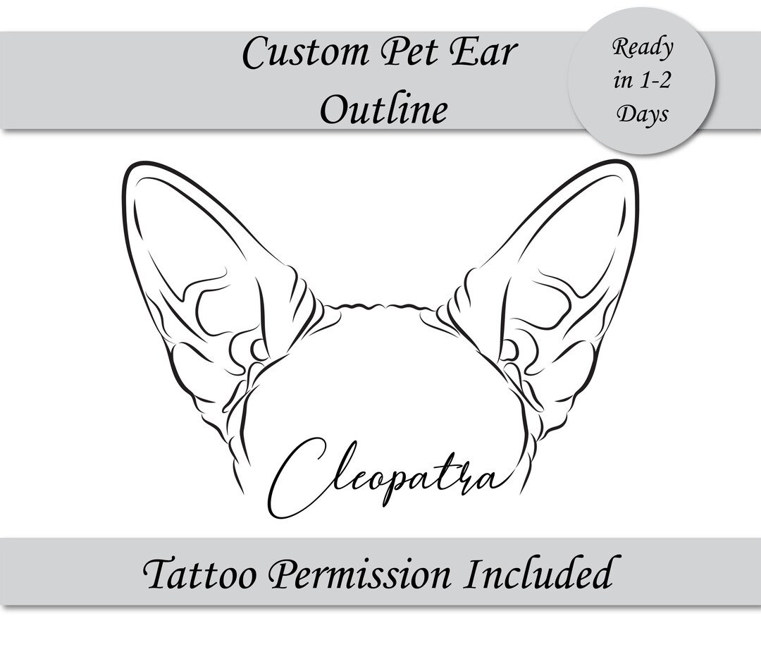 Custom Cat Ear Outline, Digital File JPG PNG SVG, Commission Pet Line ...