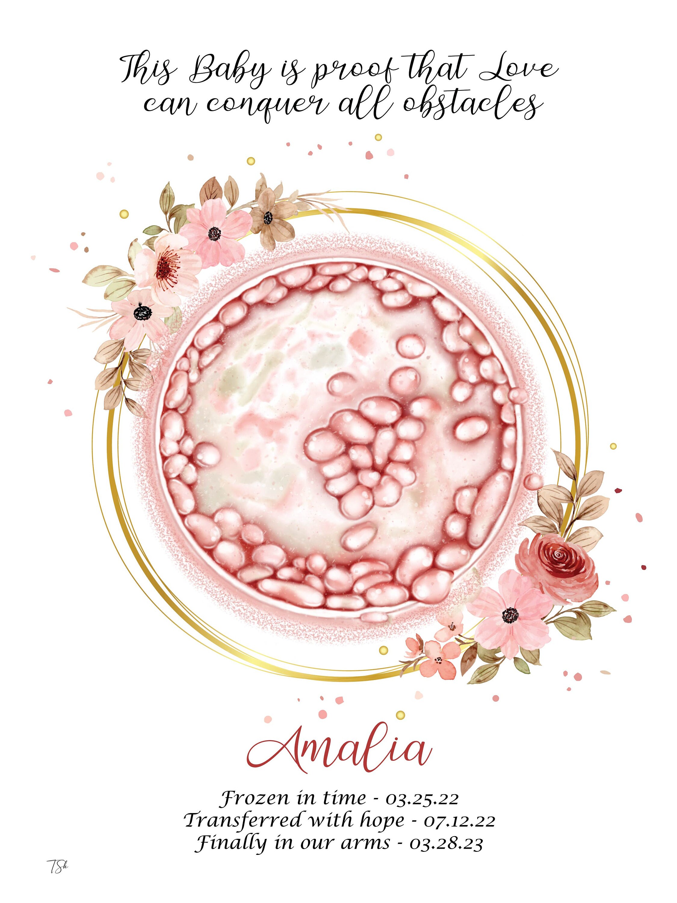 Unique IVF Embryo Art Custom Watercolor Embryo Painting - Etsy