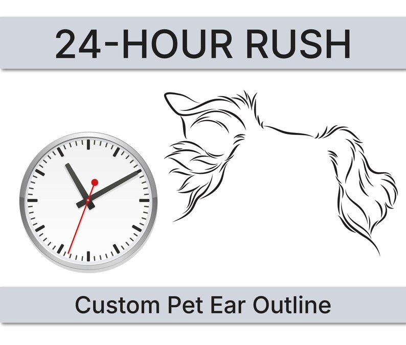 24-hour Rush Order for Pet Ear Outline Design - Etsy UK