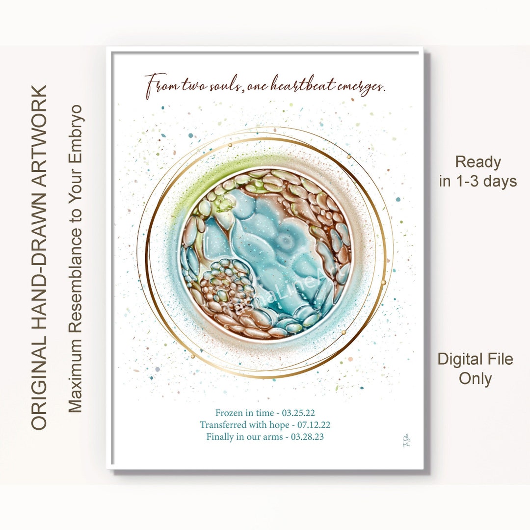 Custom IVF Gifts Embryo Art 5-day Embryo Painting Digital Print ...