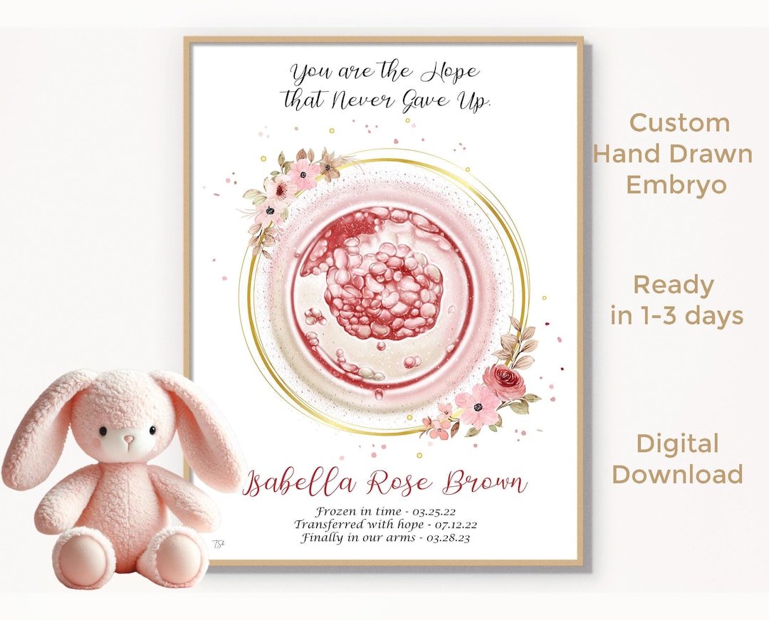 Personalized Embryo Art, Custom IVF Drawing, Original Hand Drawn ...