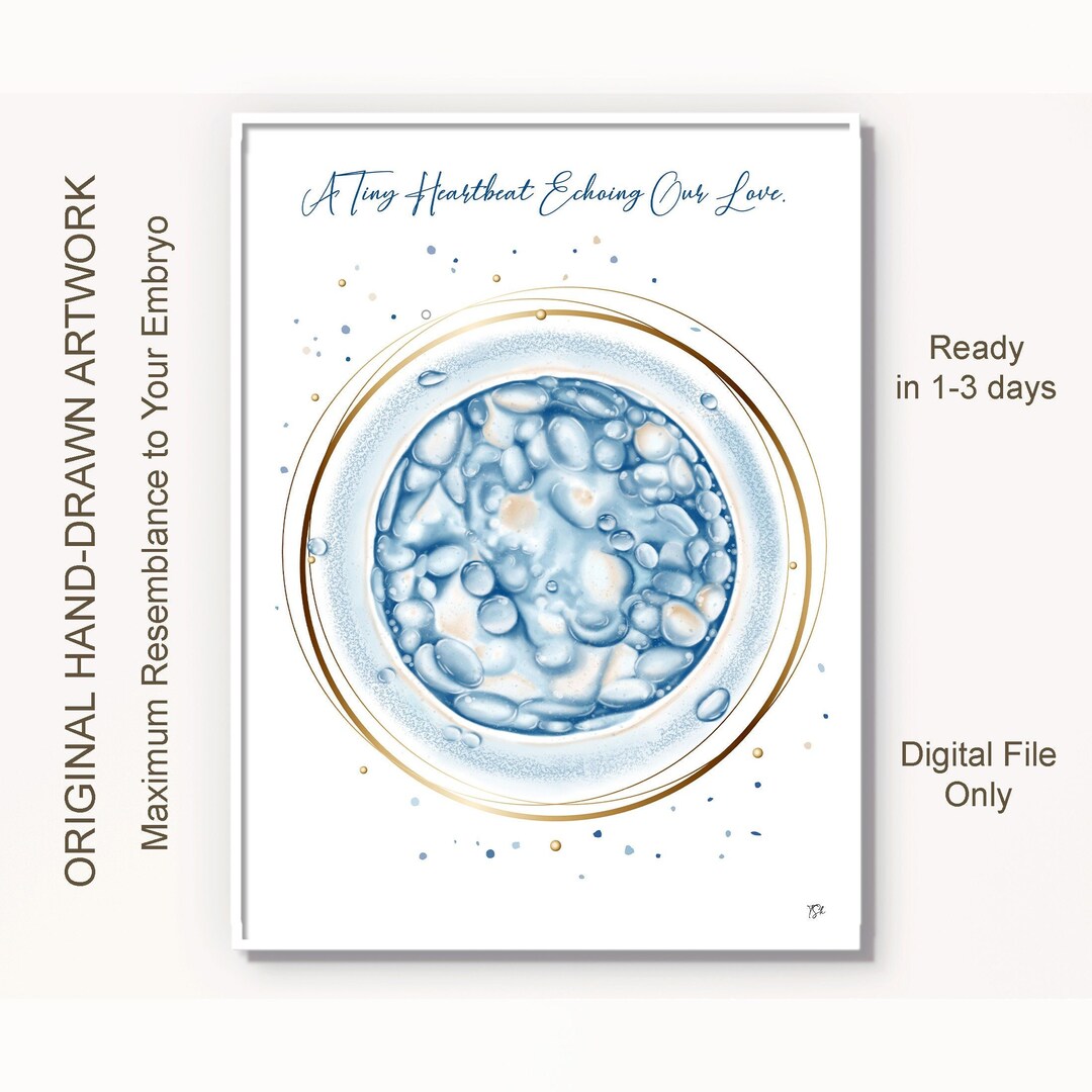 Custom IVF Embryo Painting, 5-day Embryo Art Print, Watercolor Nursery ...