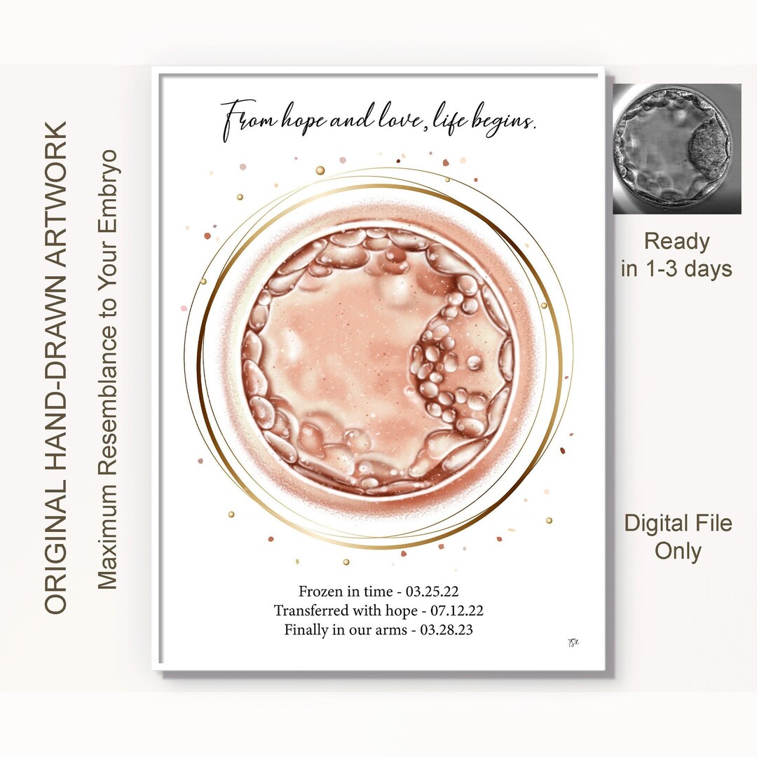 Embryo Art Custom IVF Painting, Personalized Pregnancy Gift, Nursery ...