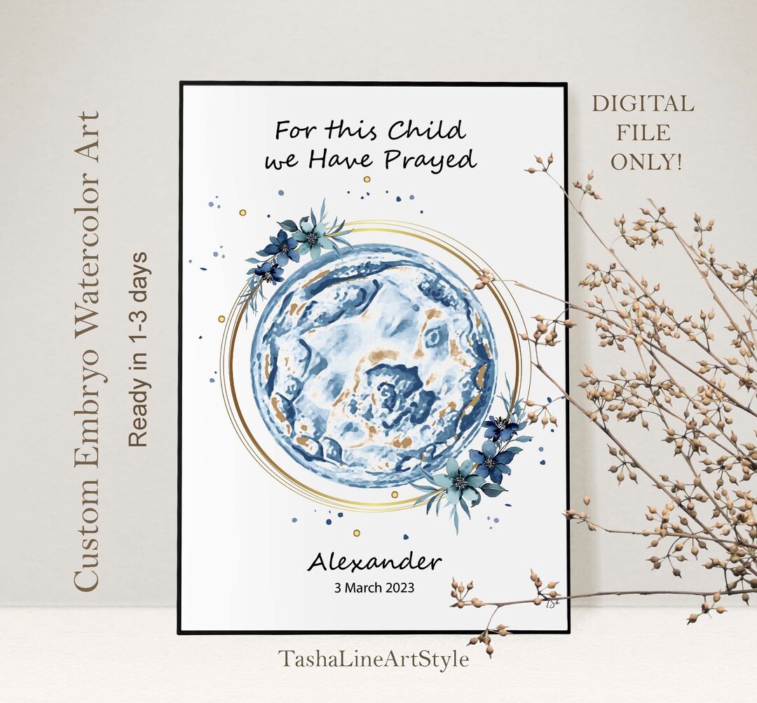 Custom IVF Embryo Watercolor Art Personalized Unique IVF - Etsy