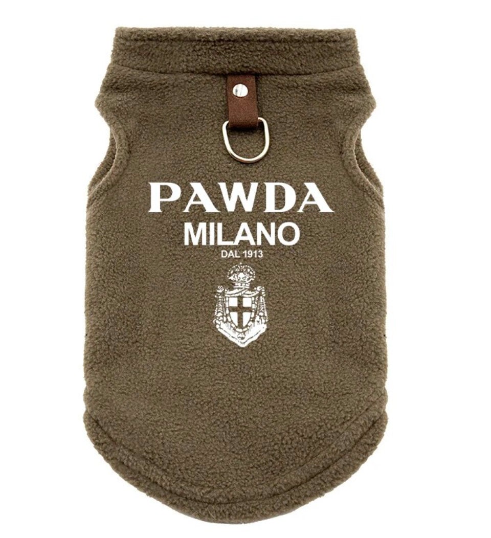 Pawda Milano Fleece Vest Custom Jacket for All Dogs multiple Sizes and ...
