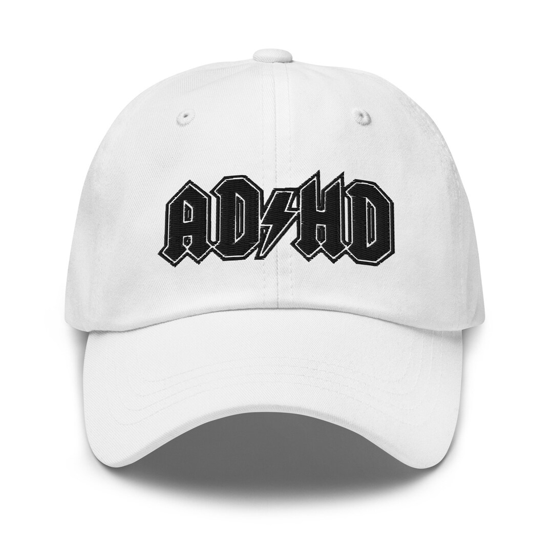 ADHD Ac/dc-style Stitched Dad Hat Black Logo Multiple Colors - Etsy
