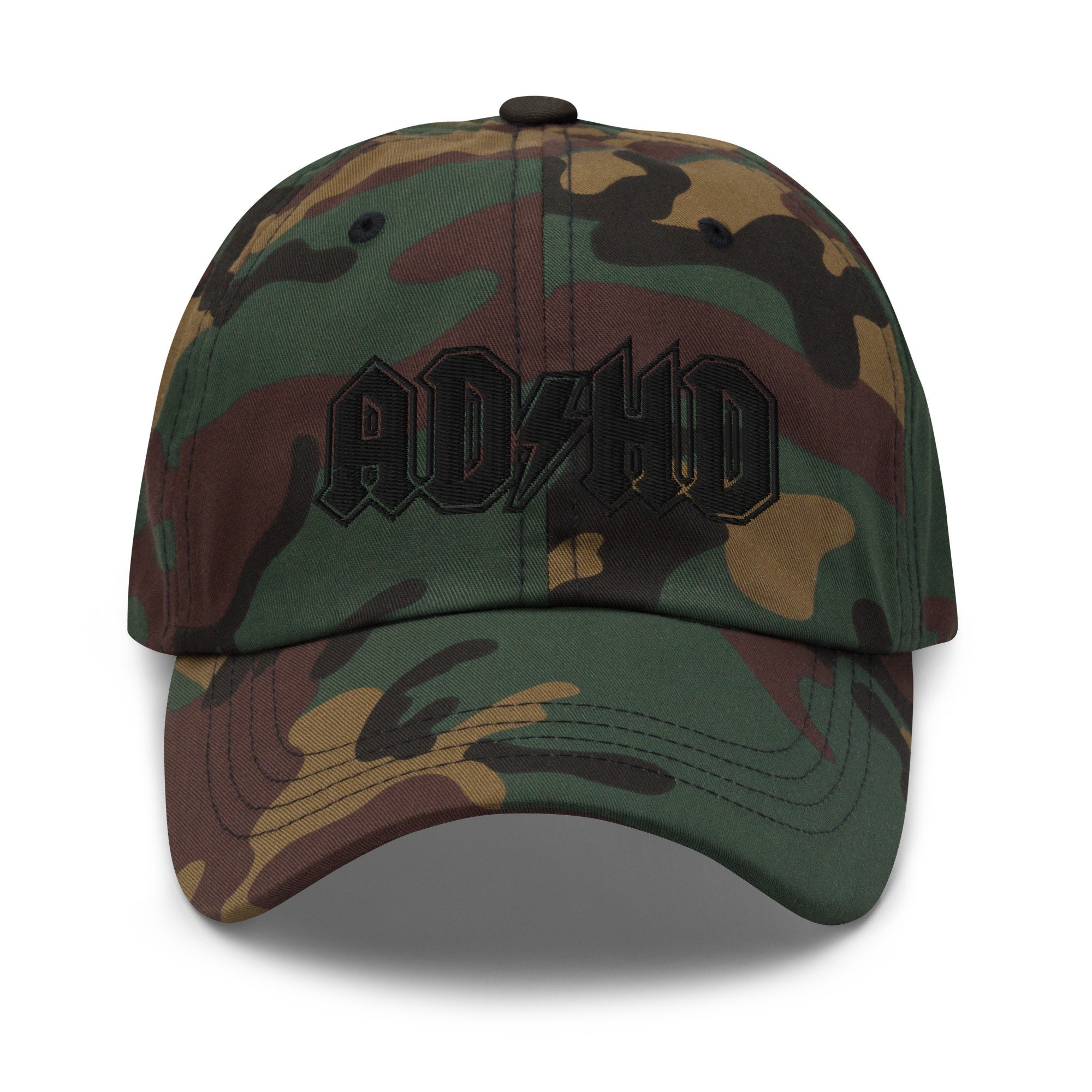 ADHD Ac/dc-style Stitched Dad Hat Black Logo Multiple Colors - Etsy